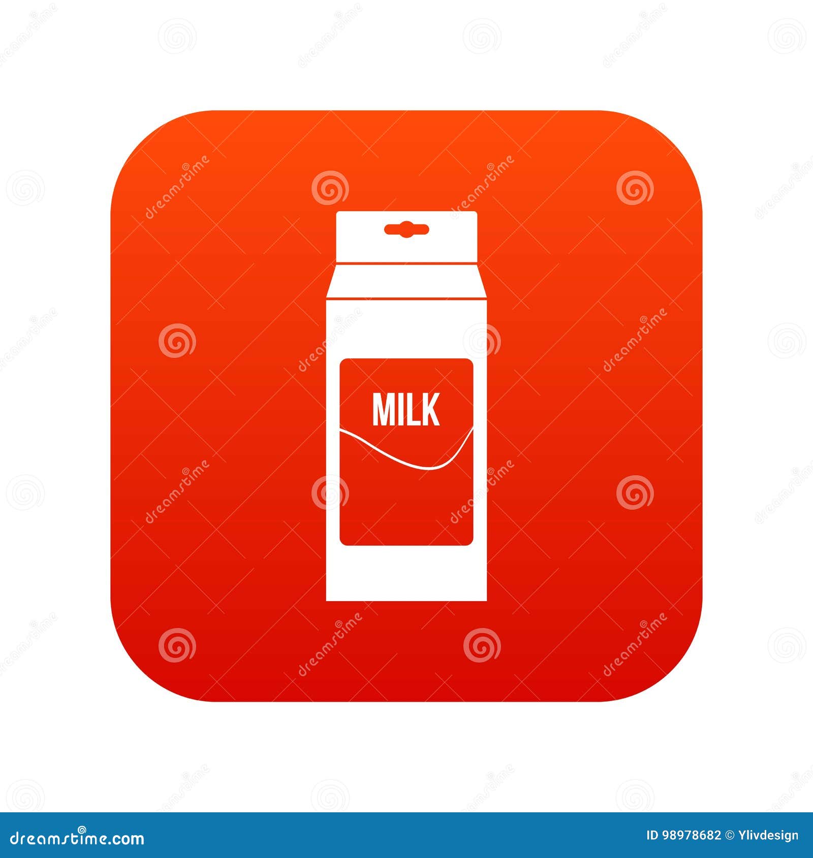 Milk icon digital red stock vector. Illustration of organic - 98978682