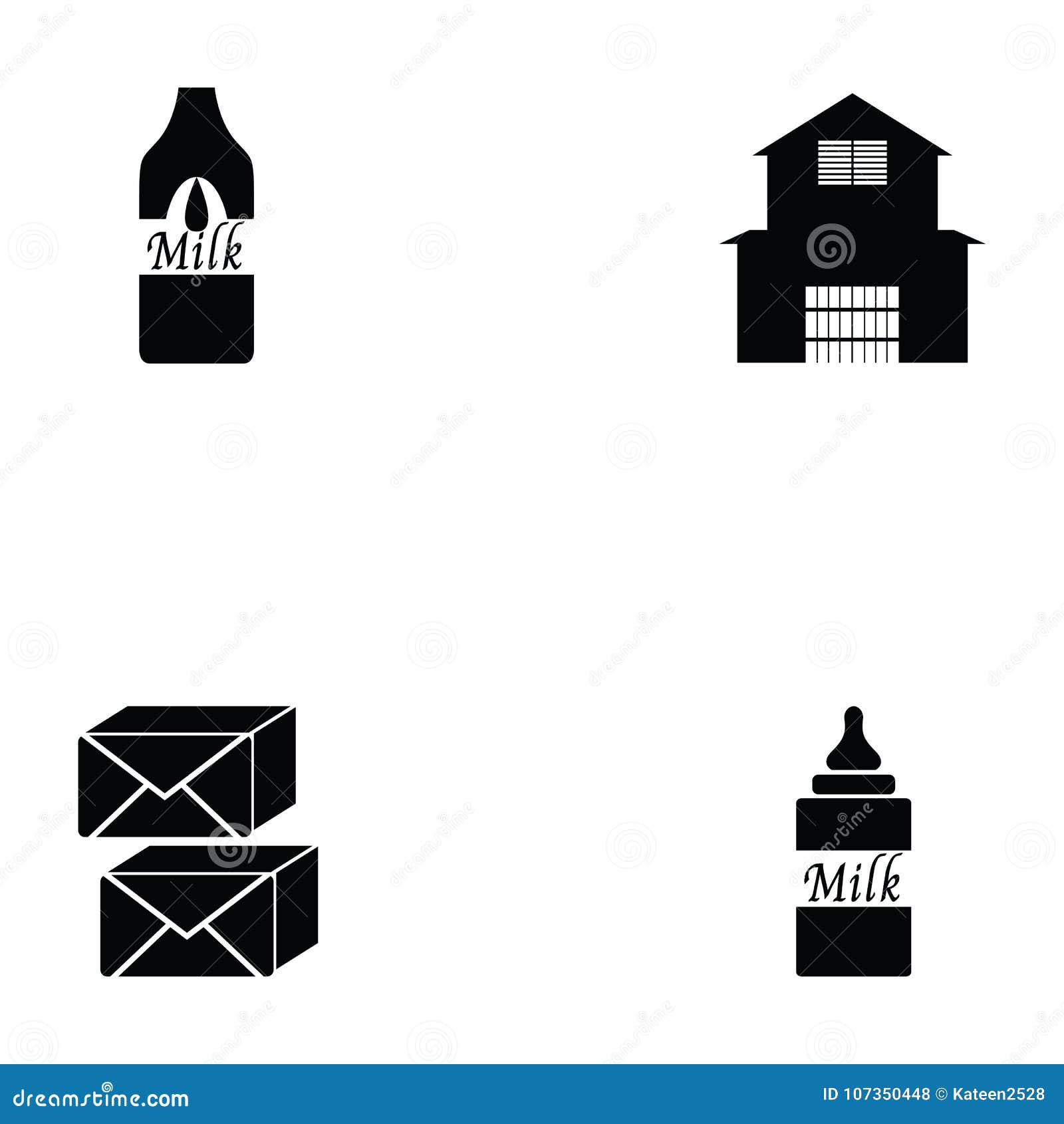 Milk icon set stock vector. Illustration of sign, icon - 107350448