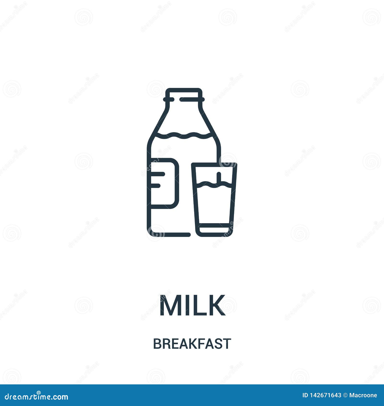 Milk Icon Vector from Breakfast Collection. Thin Line Milk Outline Icon ...