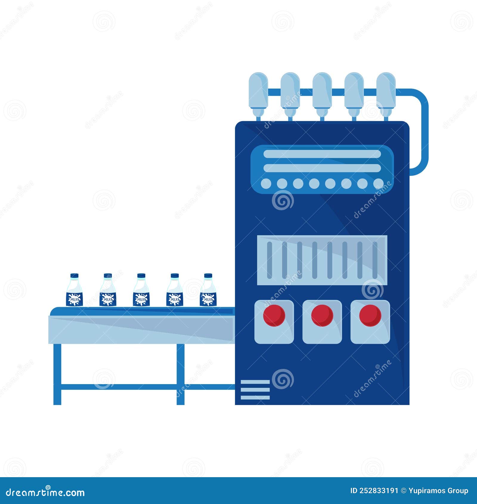 Milk industry process stock vector. Illustration of technology - 252833191