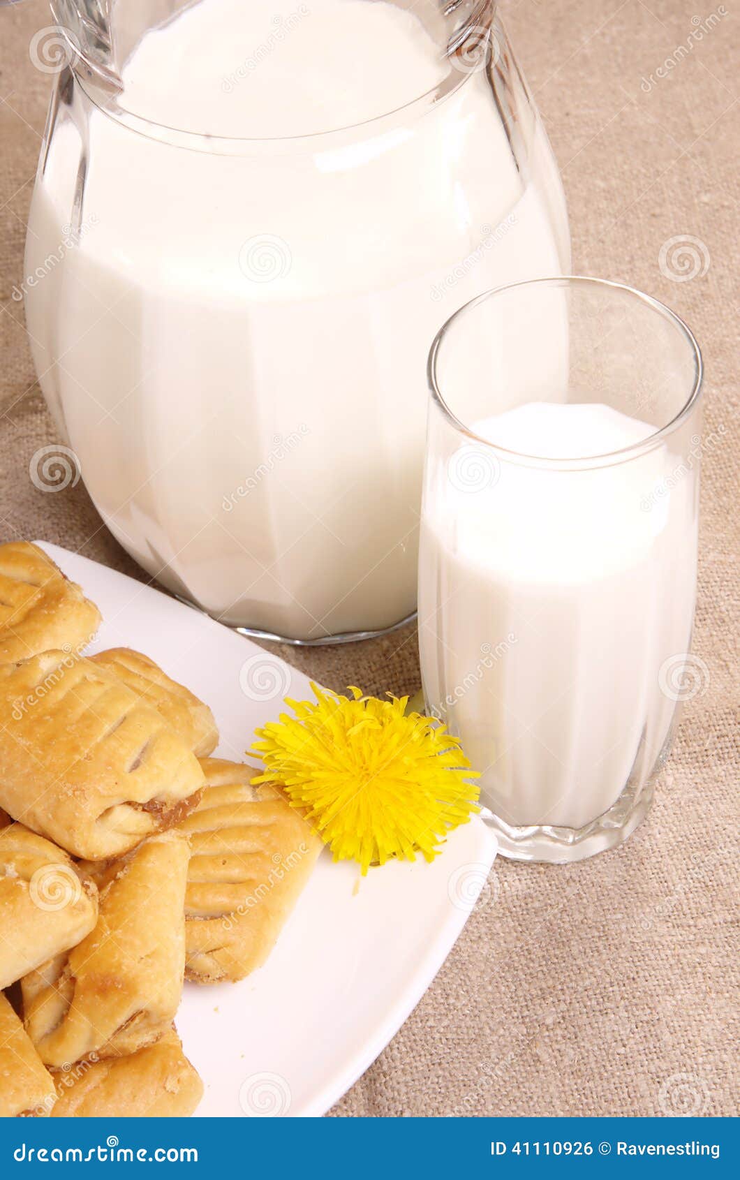 Milk jug and pastry stock photo. Image of flower, breakfast - 41110926