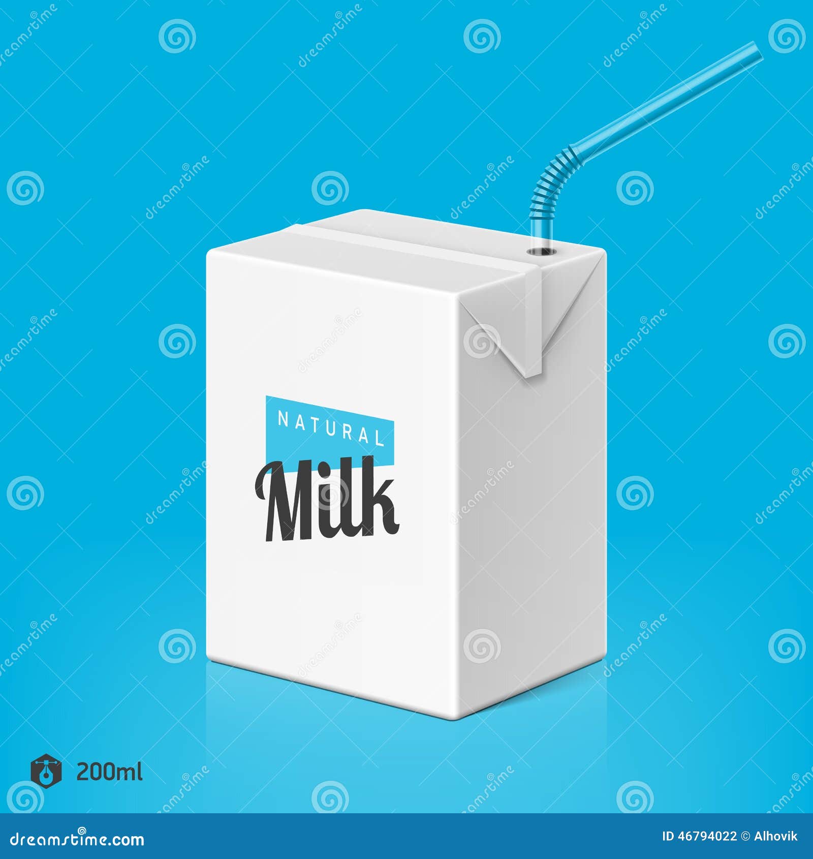 Milk or Juice Package with Drinking Straw Template Stock Vector ...