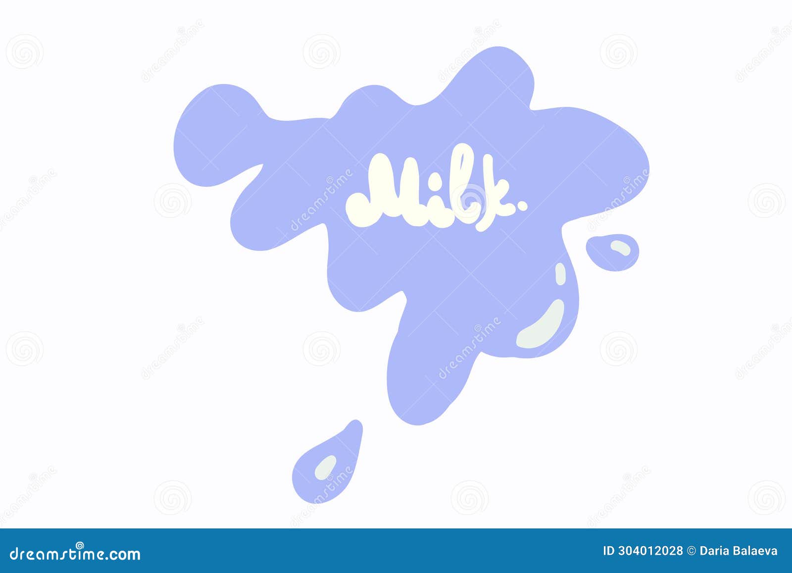 Milk Letters Splash Blue Colour Flat Design Drops Stock Illustration ...