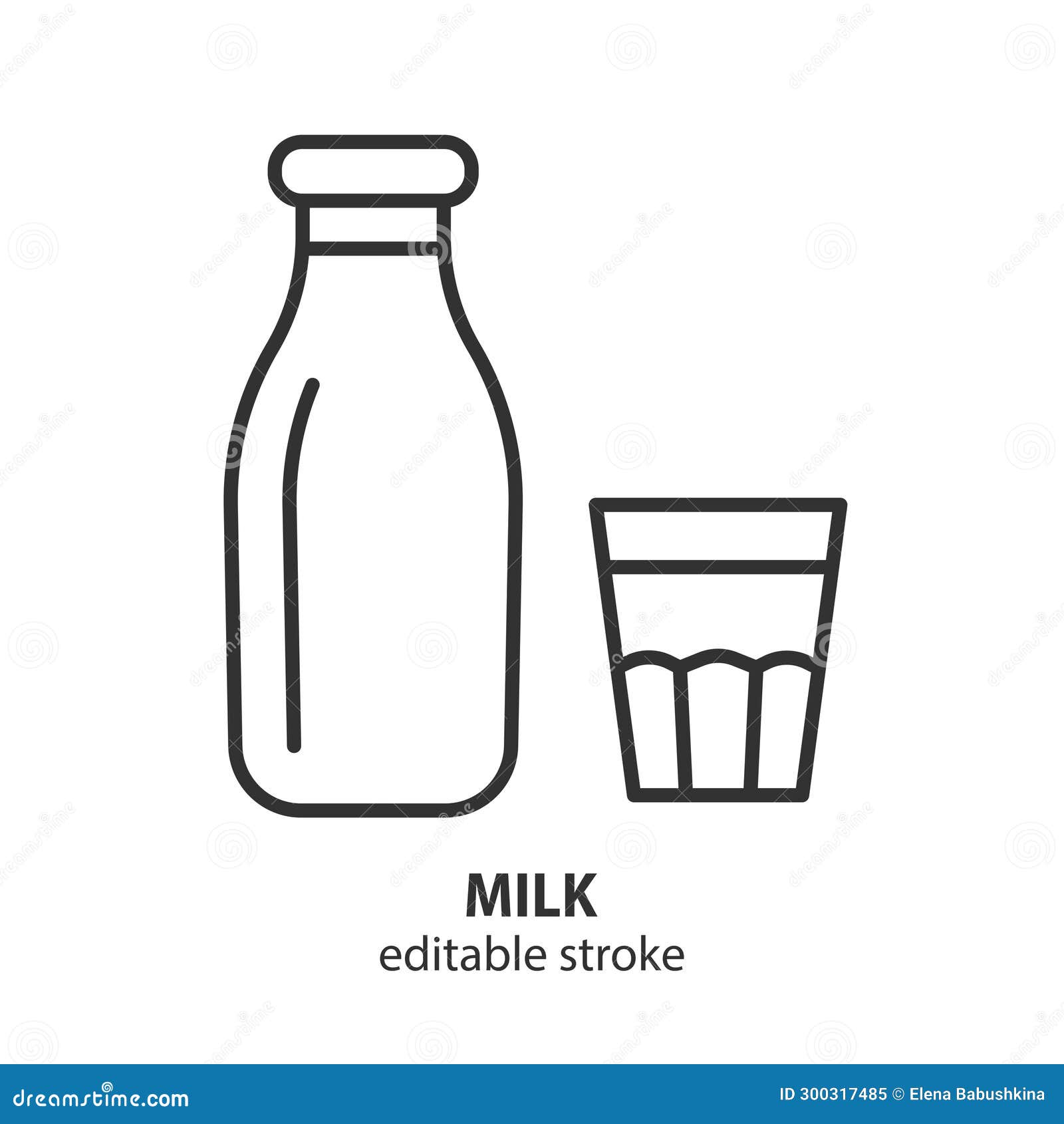 Milk Line Icon. Dairy Product Vector Illustration Stock Illustration ...