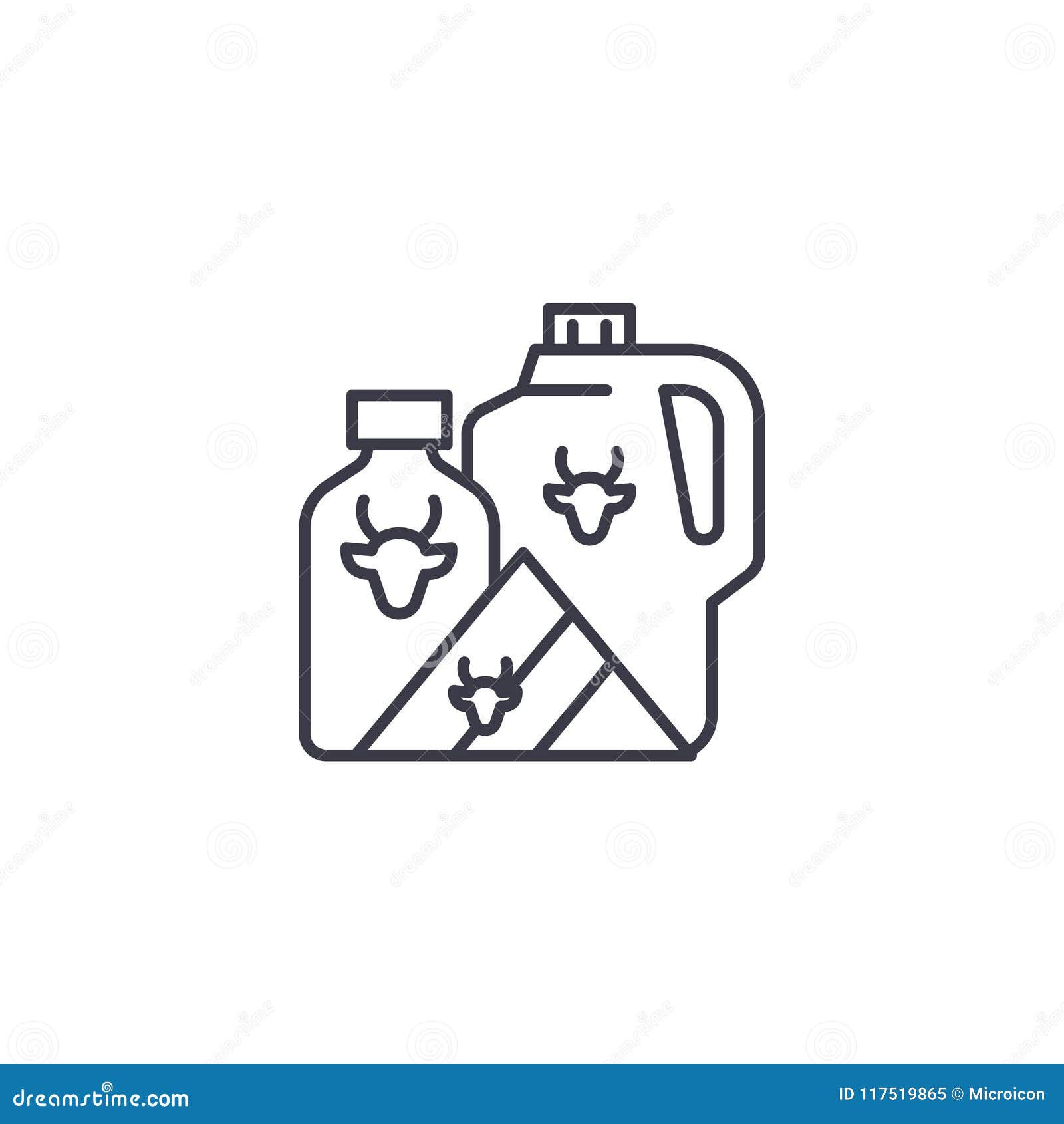 Milk Linear Icon Concept. Milk Line Vector Sign, Symbol, Illustration ...