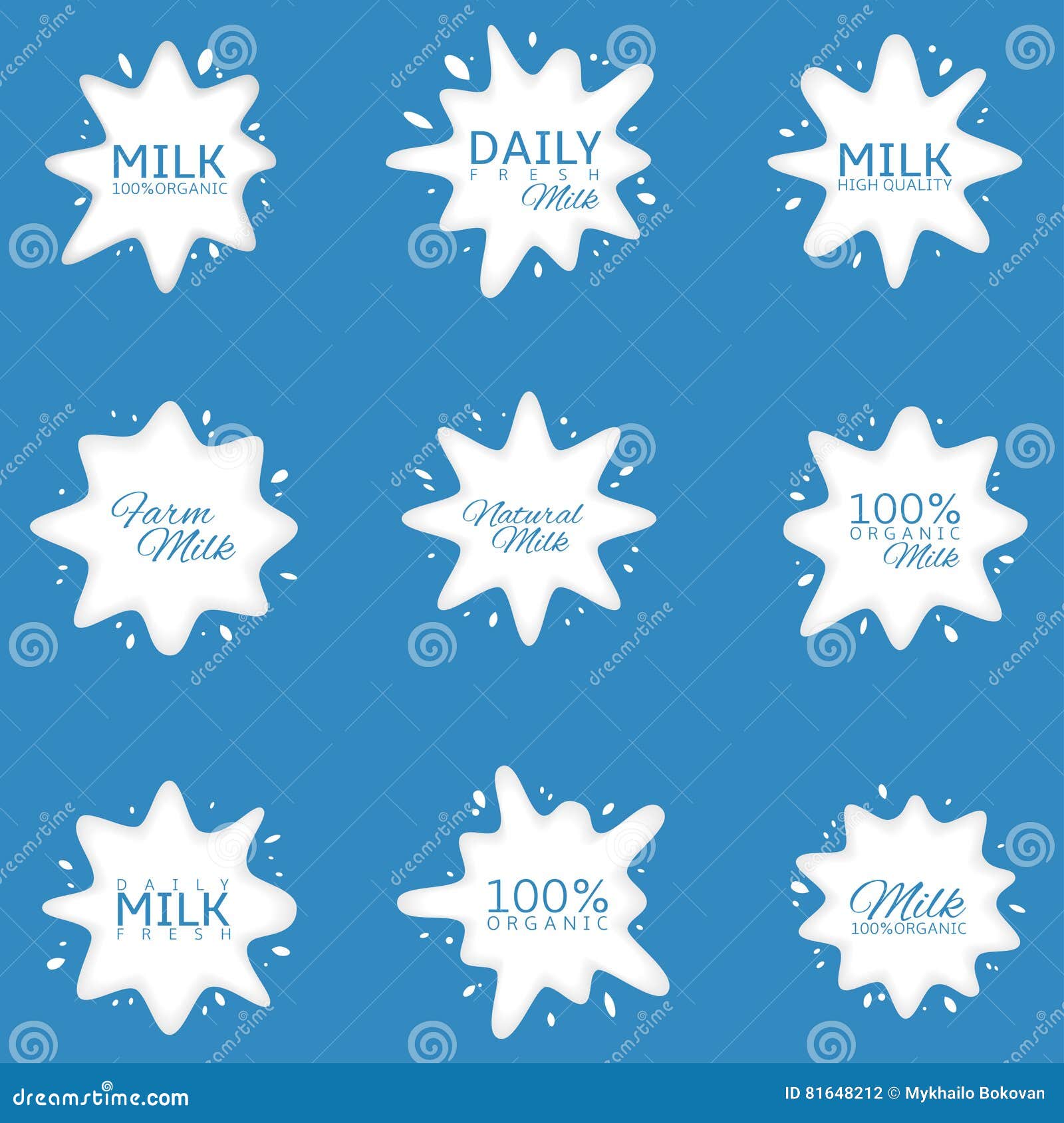 Milk Logo Set Vector Illustration | CartoonDealer.com #81648212