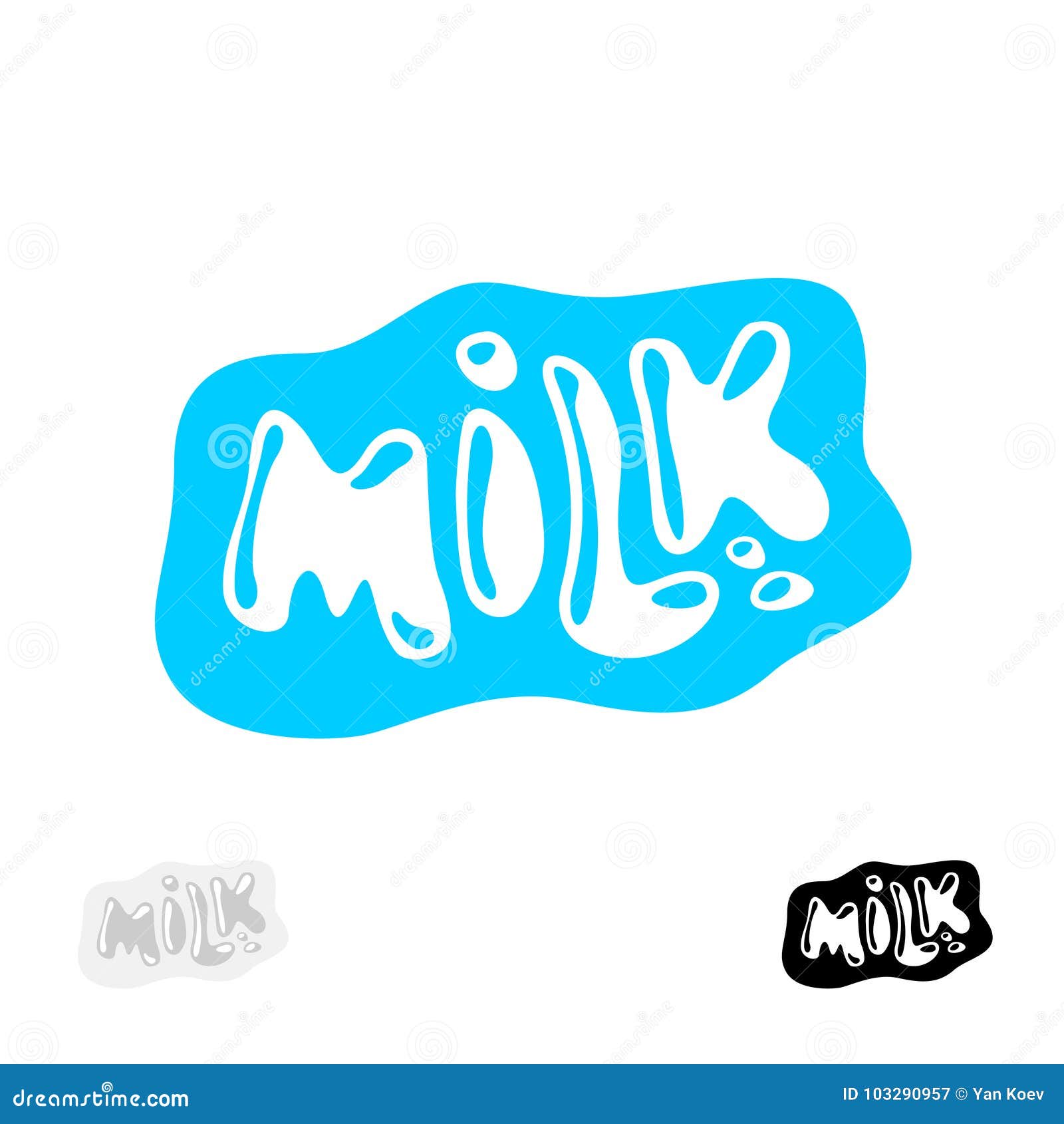Milk logotype stock vector. Illustration of label, beverage - 103290957