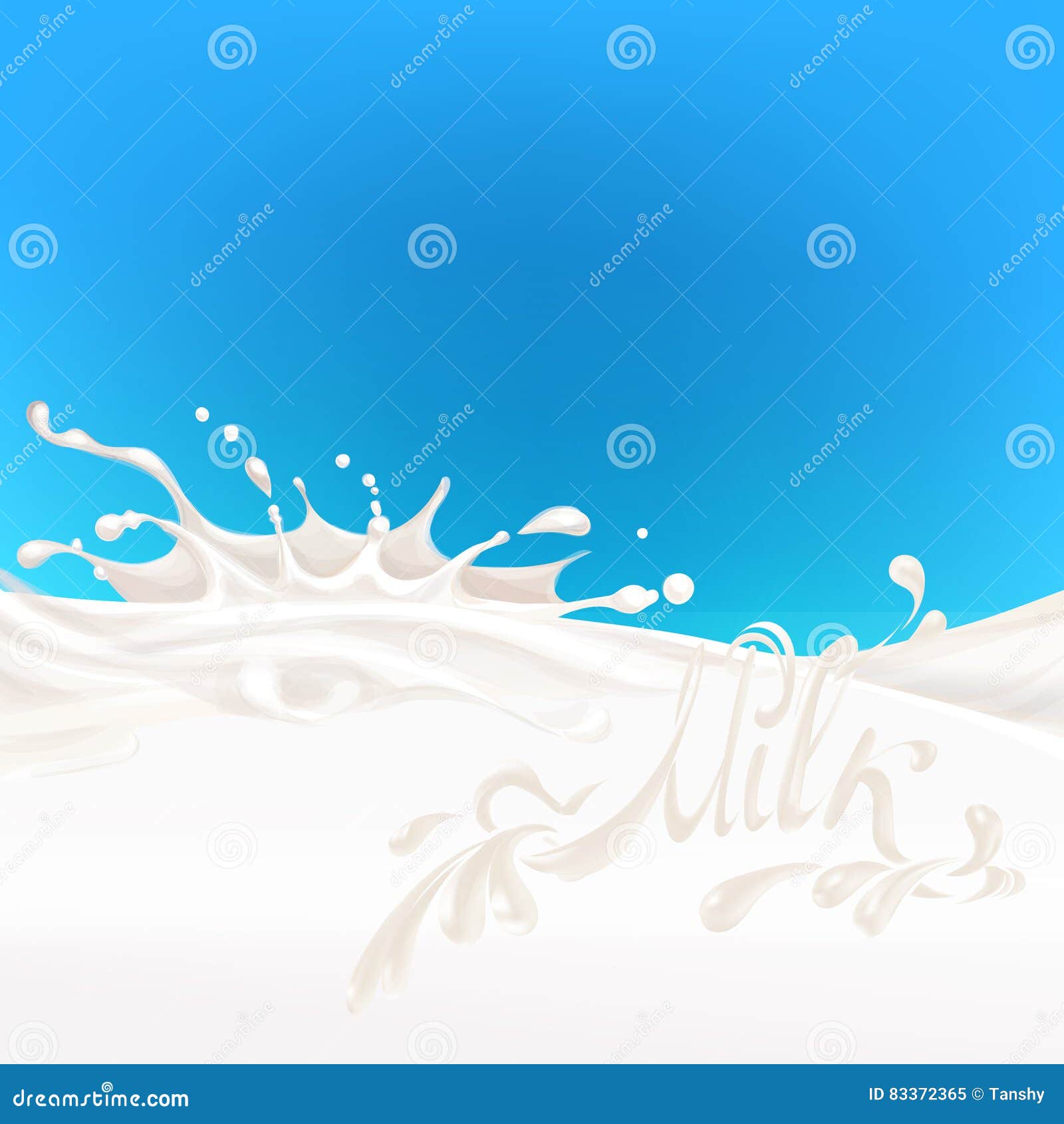 The Milk Milk Flowing, in Motion, Splashing Milk Isolated Vector Stock ...