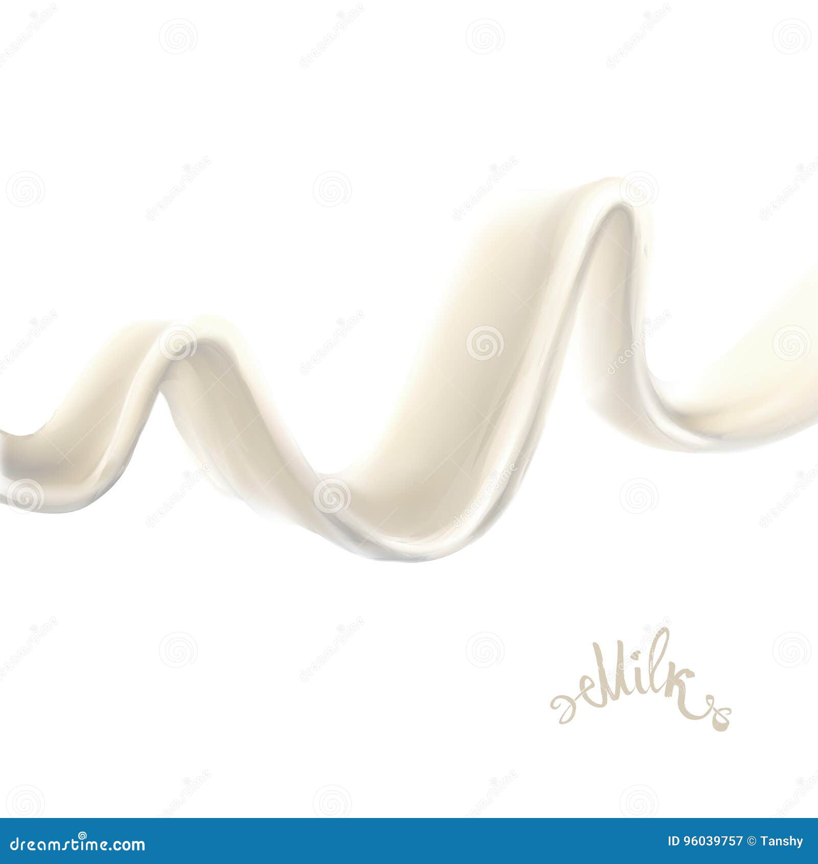 The Milk Milk Flowing, in Motion, Splashing Milk Isolated Vector Stock ...