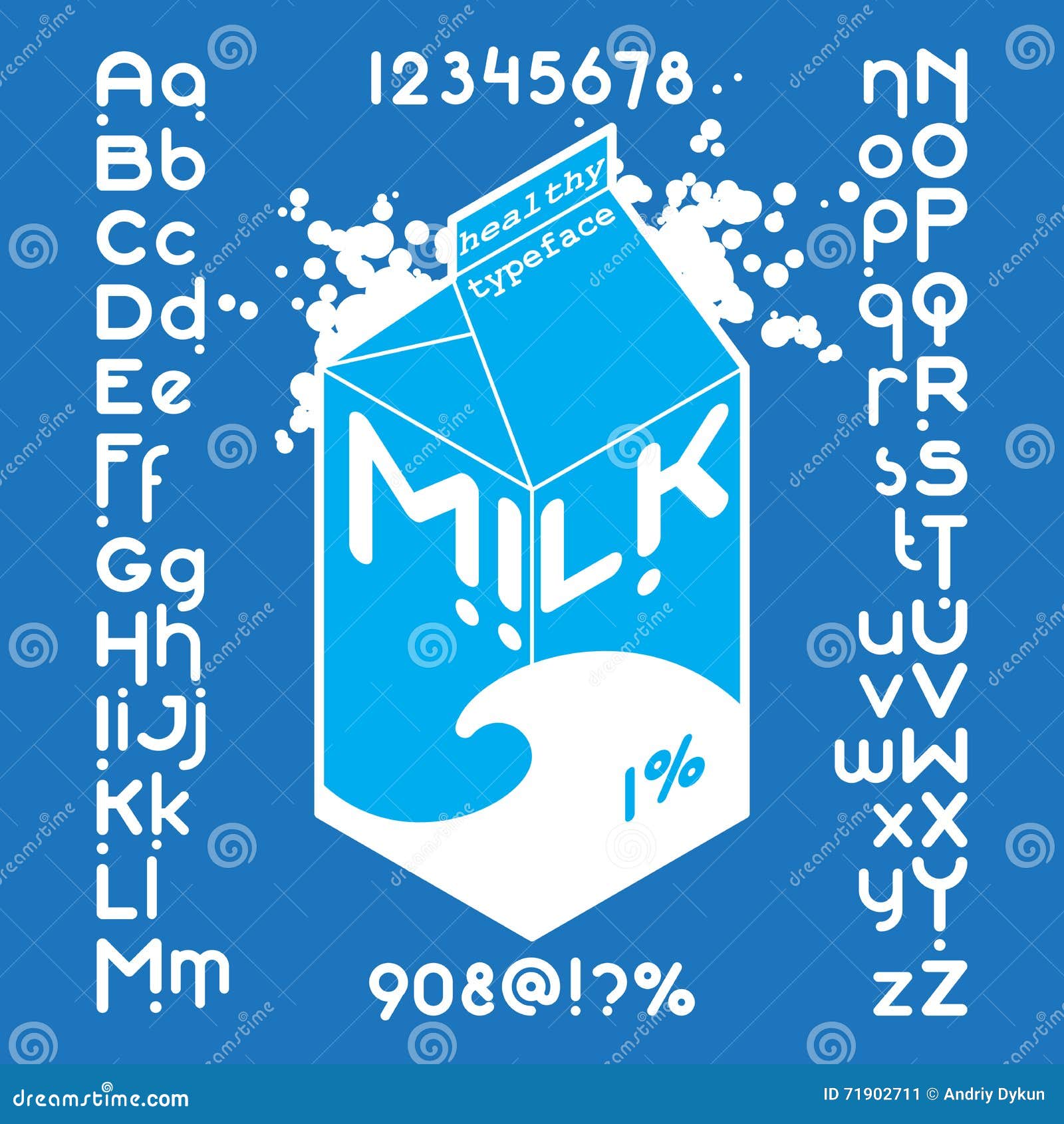 Milk pack Font set stock vector. Illustration of alphabet - 71902711