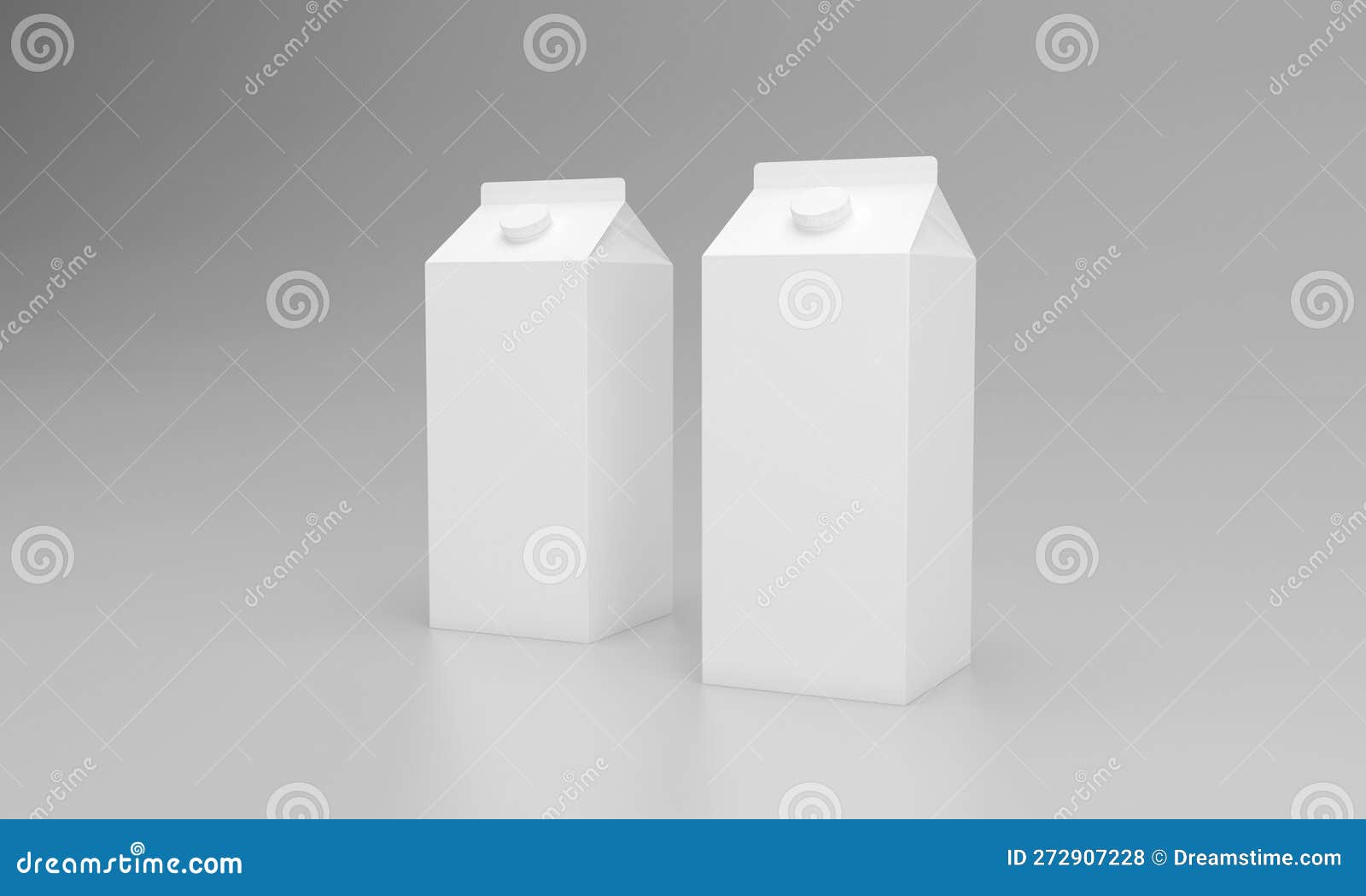 Two Milk Packaging One Liters Carton Mockup Template Stock Illustration ...