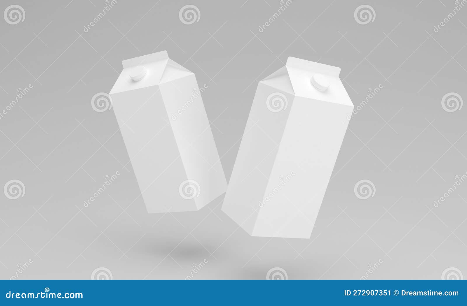 Two Milk Pack One Liters Mockup Template Stock Illustration ...