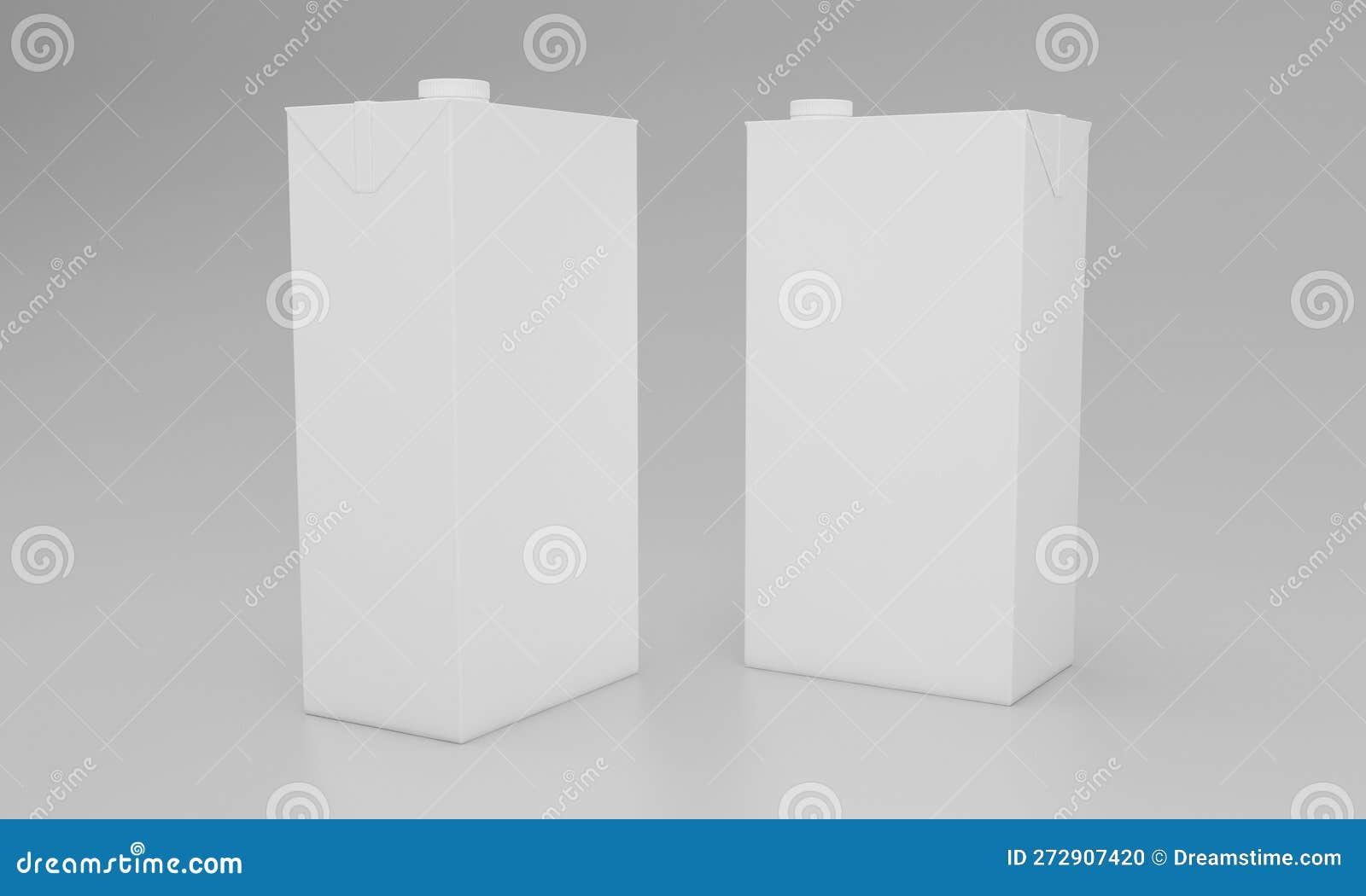 Two Milk Pack One Liters Mockup Template Stock Illustration ...