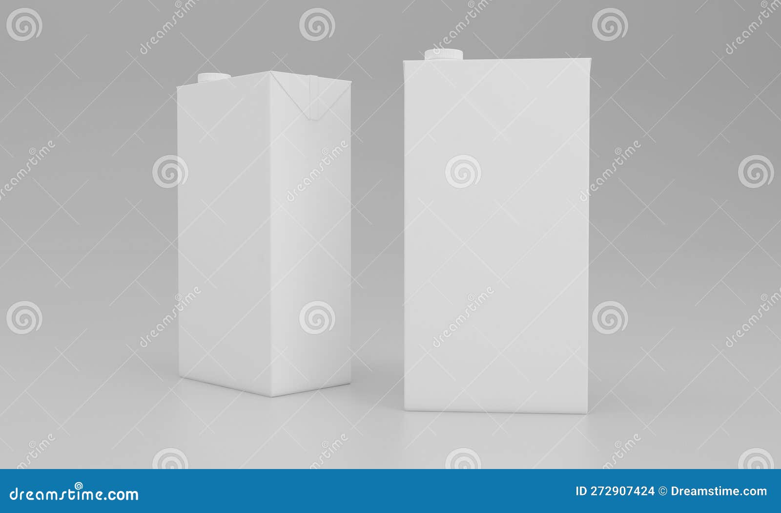 Two Milk Pack One Liters Mockup Template Stock Illustration ...