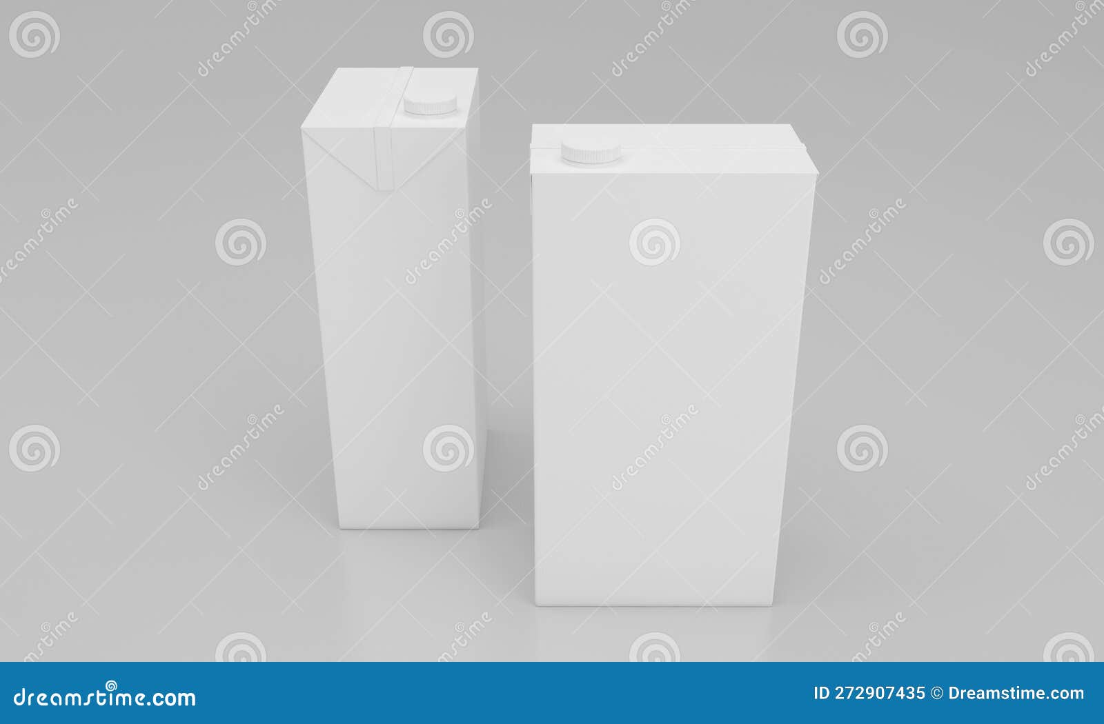 Two Milk Pack One Liters Mockup Template Stock Illustration ...