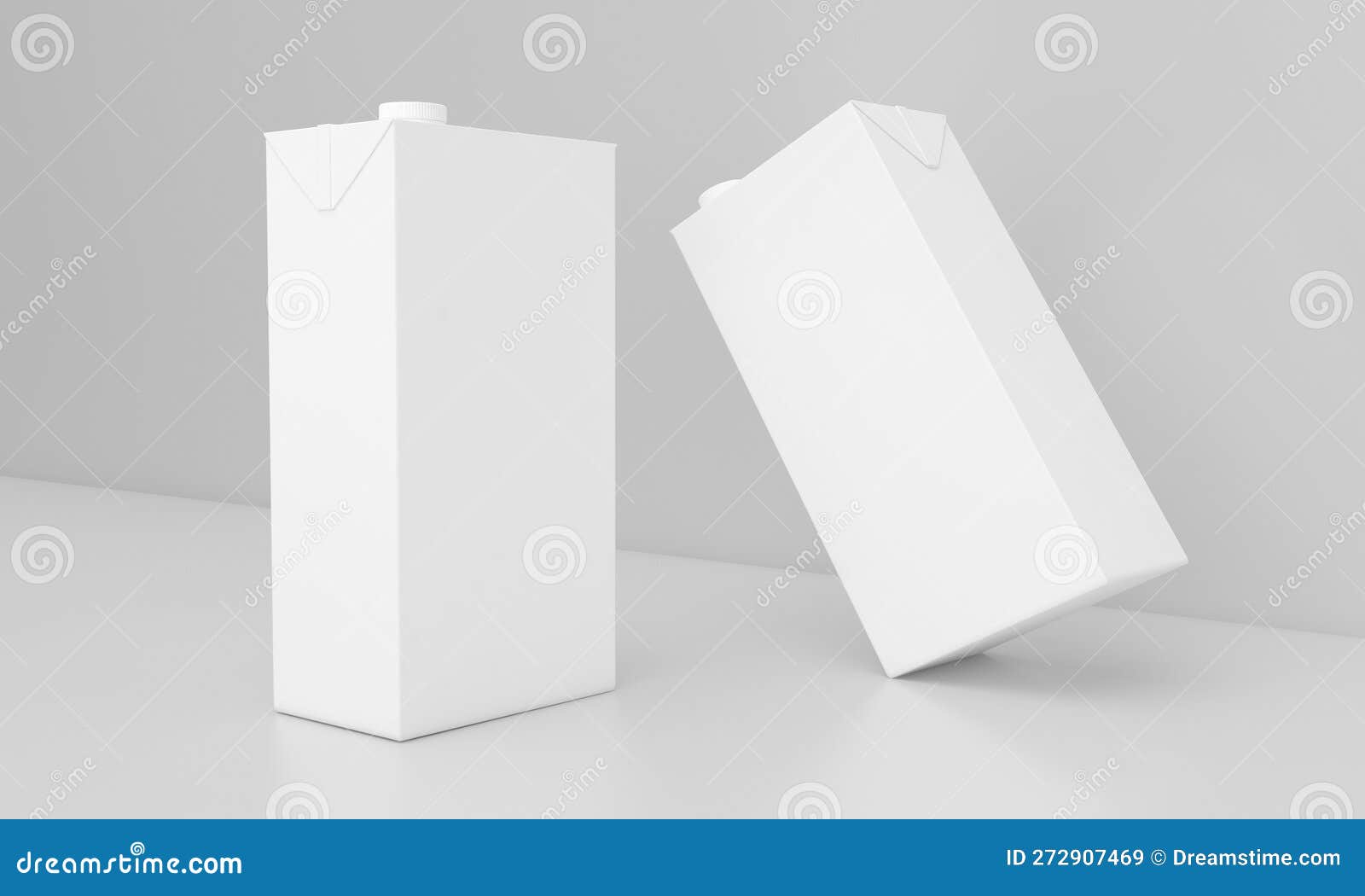 Two Milk Pack One Liters Mockup Template Stock Illustration ...