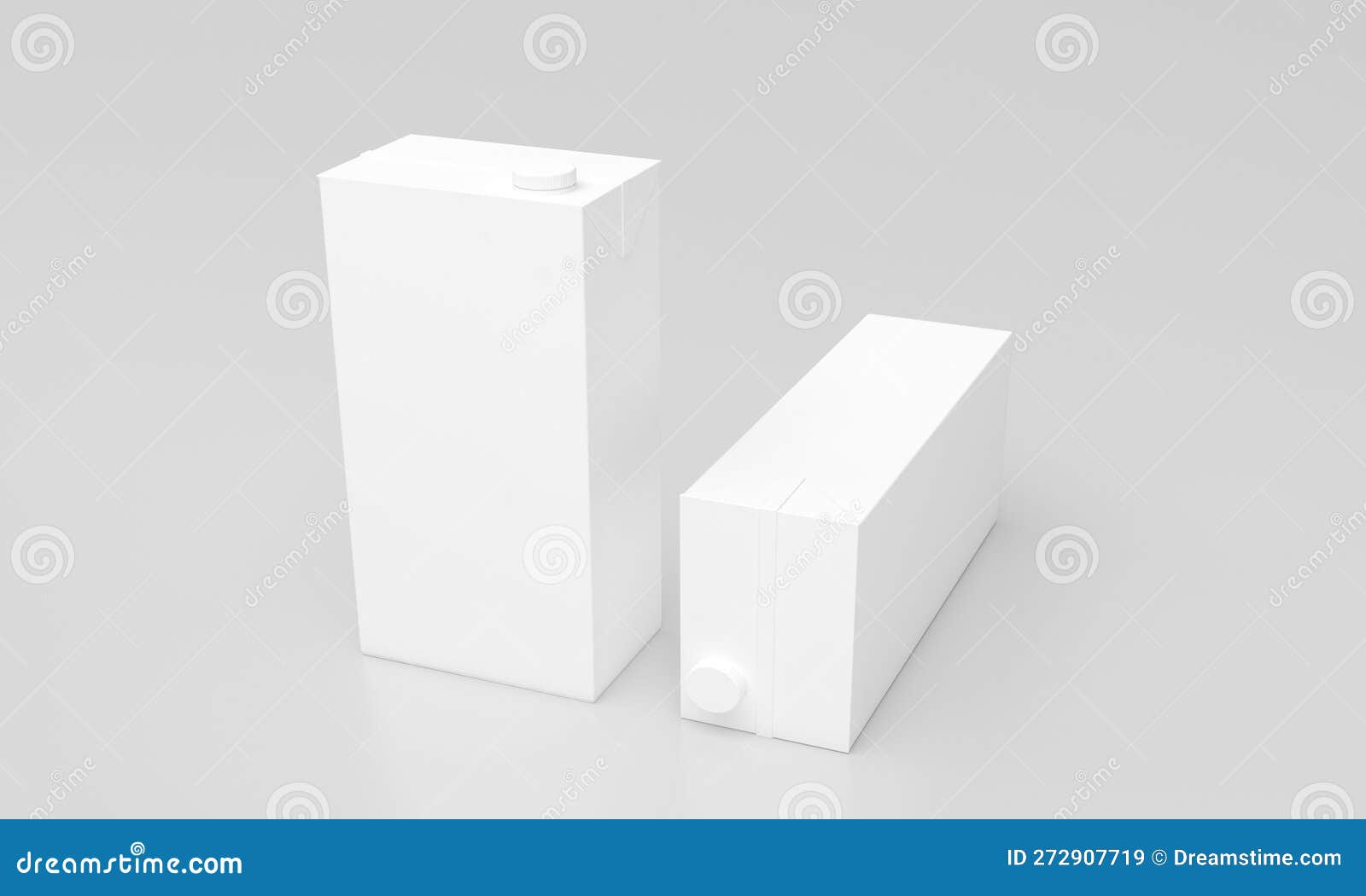 Two Milk Pack One Liters Mockup Template Stock Illustration ...