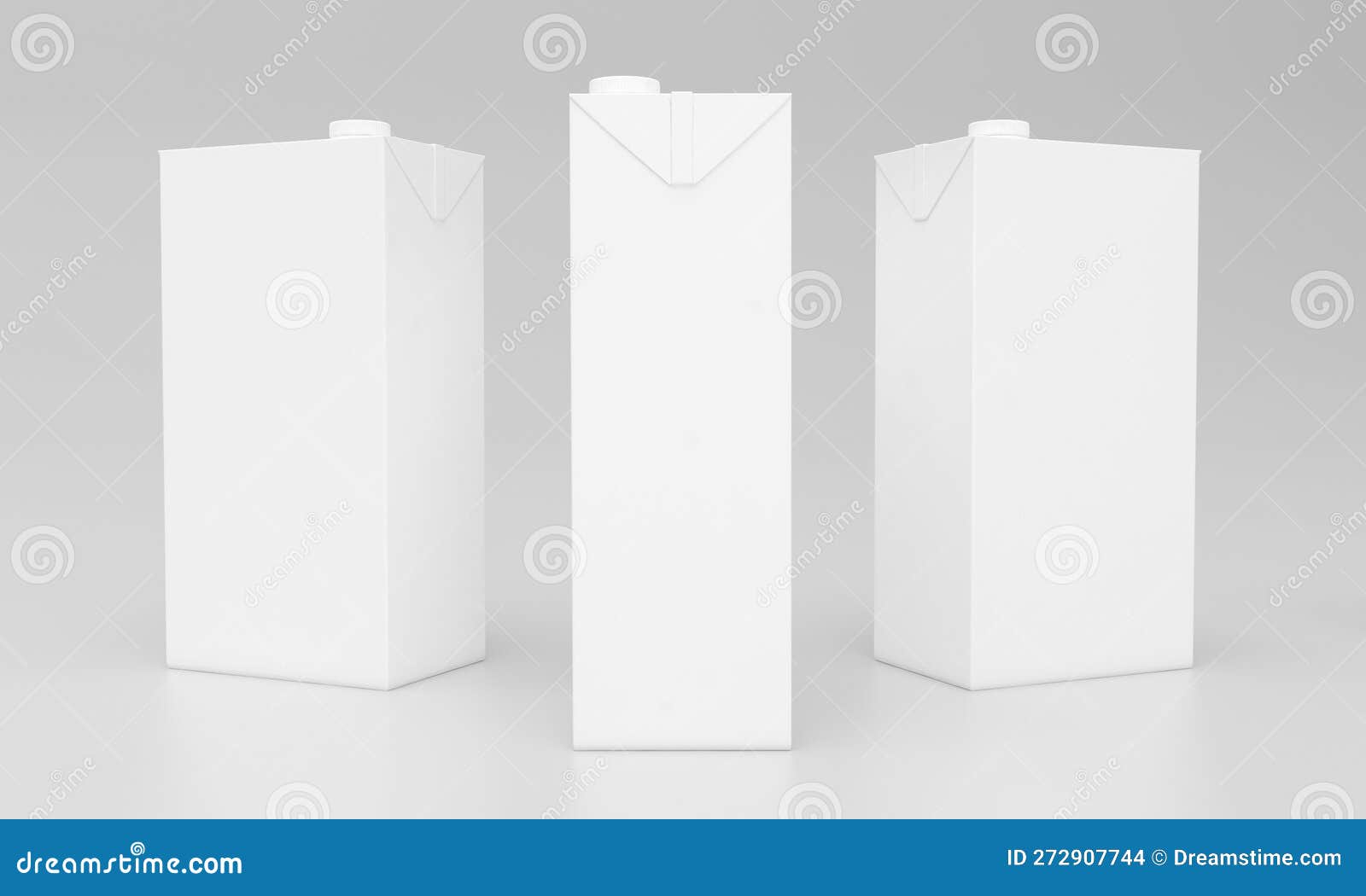 Three Milk Packaging One Liters Carton Mockup Template Stock ...