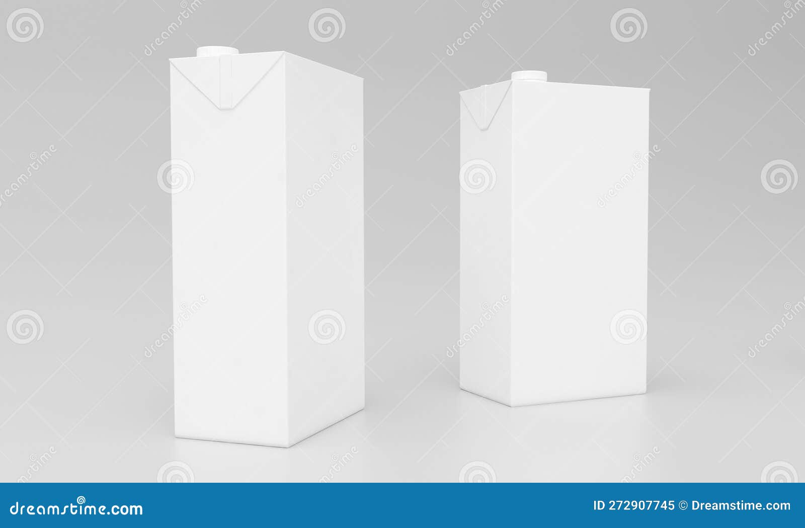 Two Milk Pack One Liters Mockup Template Stock Illustration ...