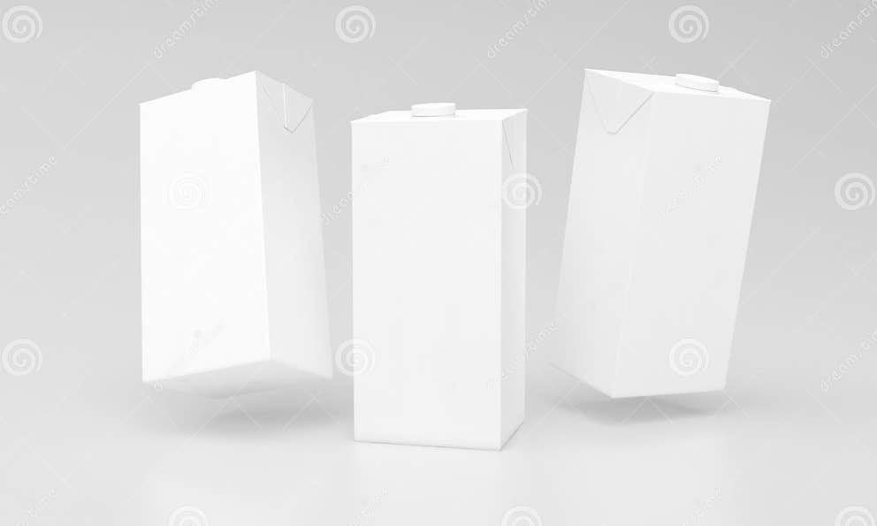 Three Milk Packaging One Liters Carton Mockup Template Stock ...
