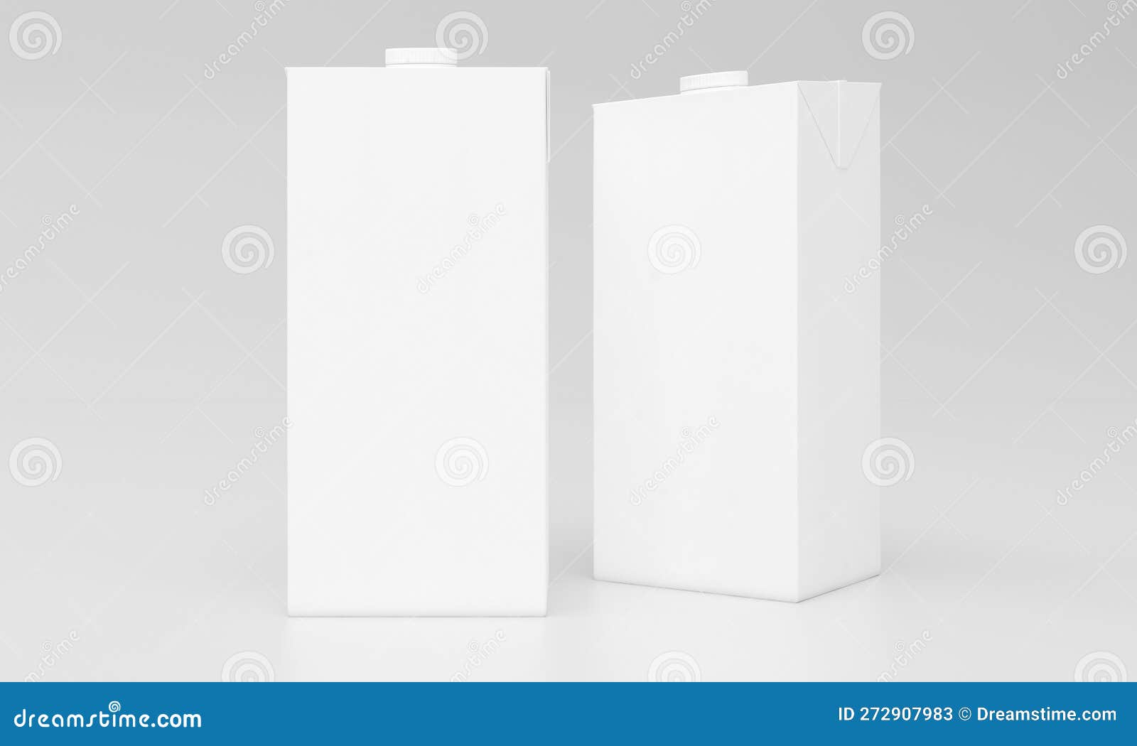 Two Milk Packaging One Liters Carton Mockup Template Stock Illustration ...