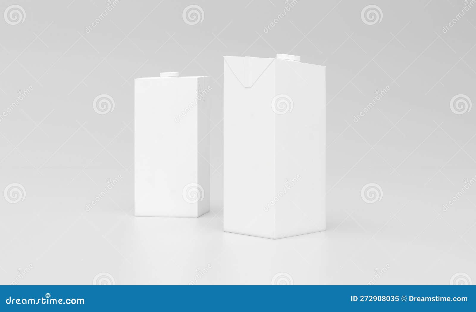 Two Milk Pack One Liters Mockup Template Stock Illustration ...