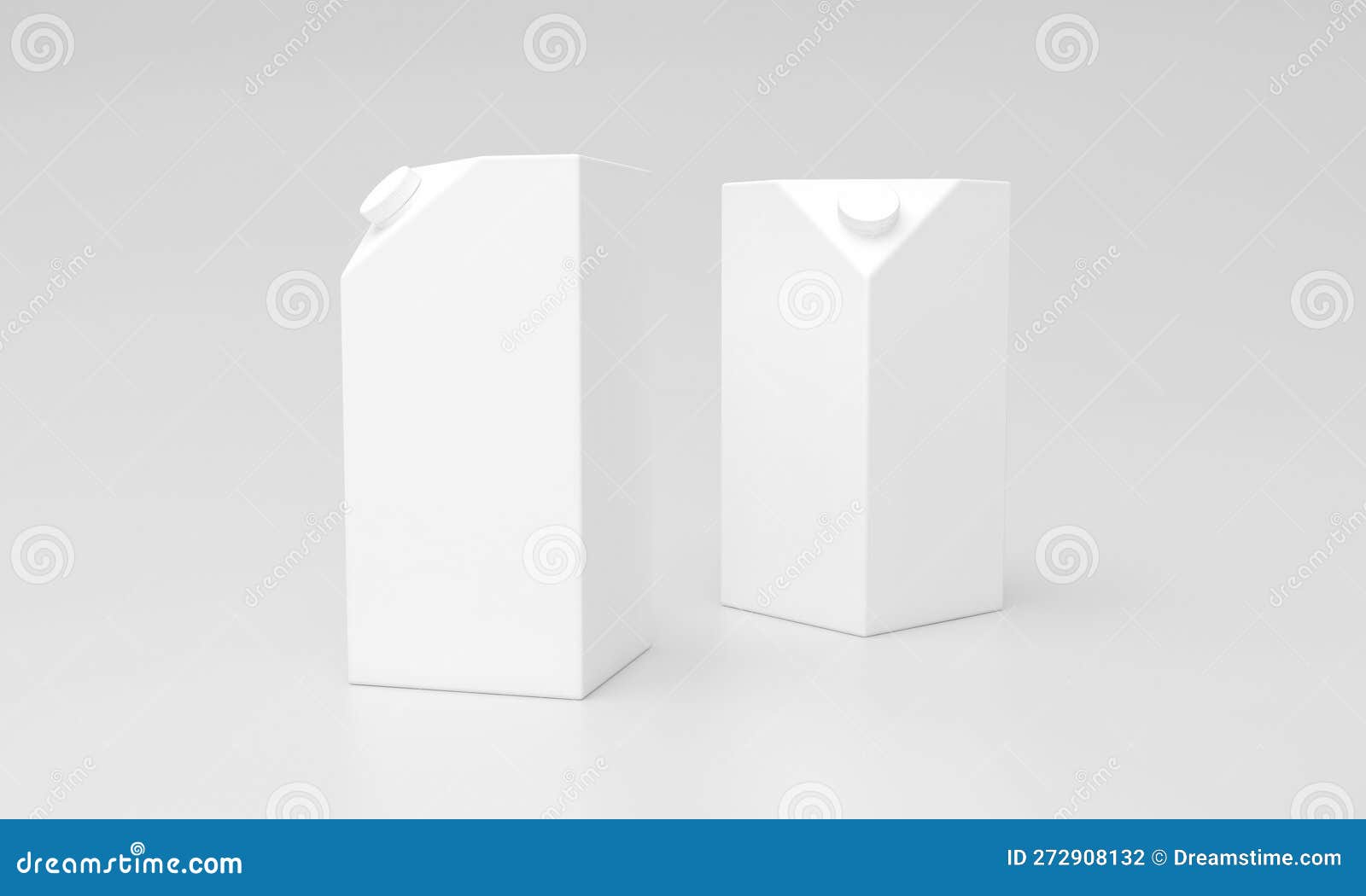 Two Milk Packaging One Liters Carton Mockup Template Stock Illustration ...