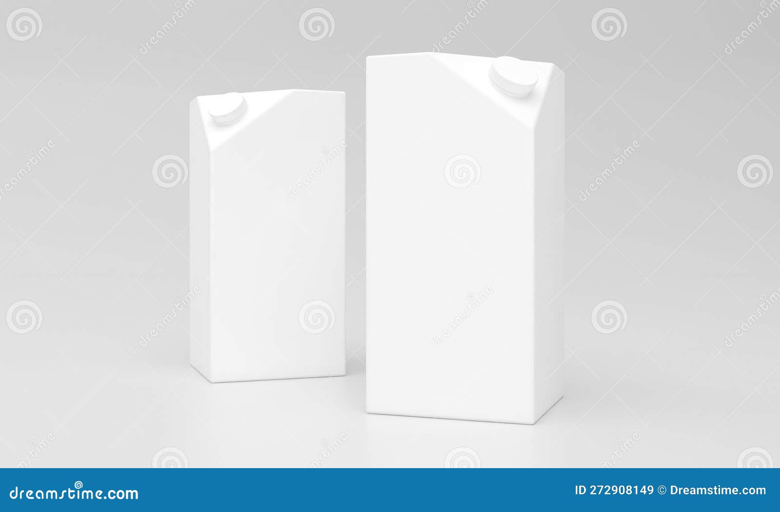 Two Milk Pack Packaging One and Half Liters Mockup Template Stock ...