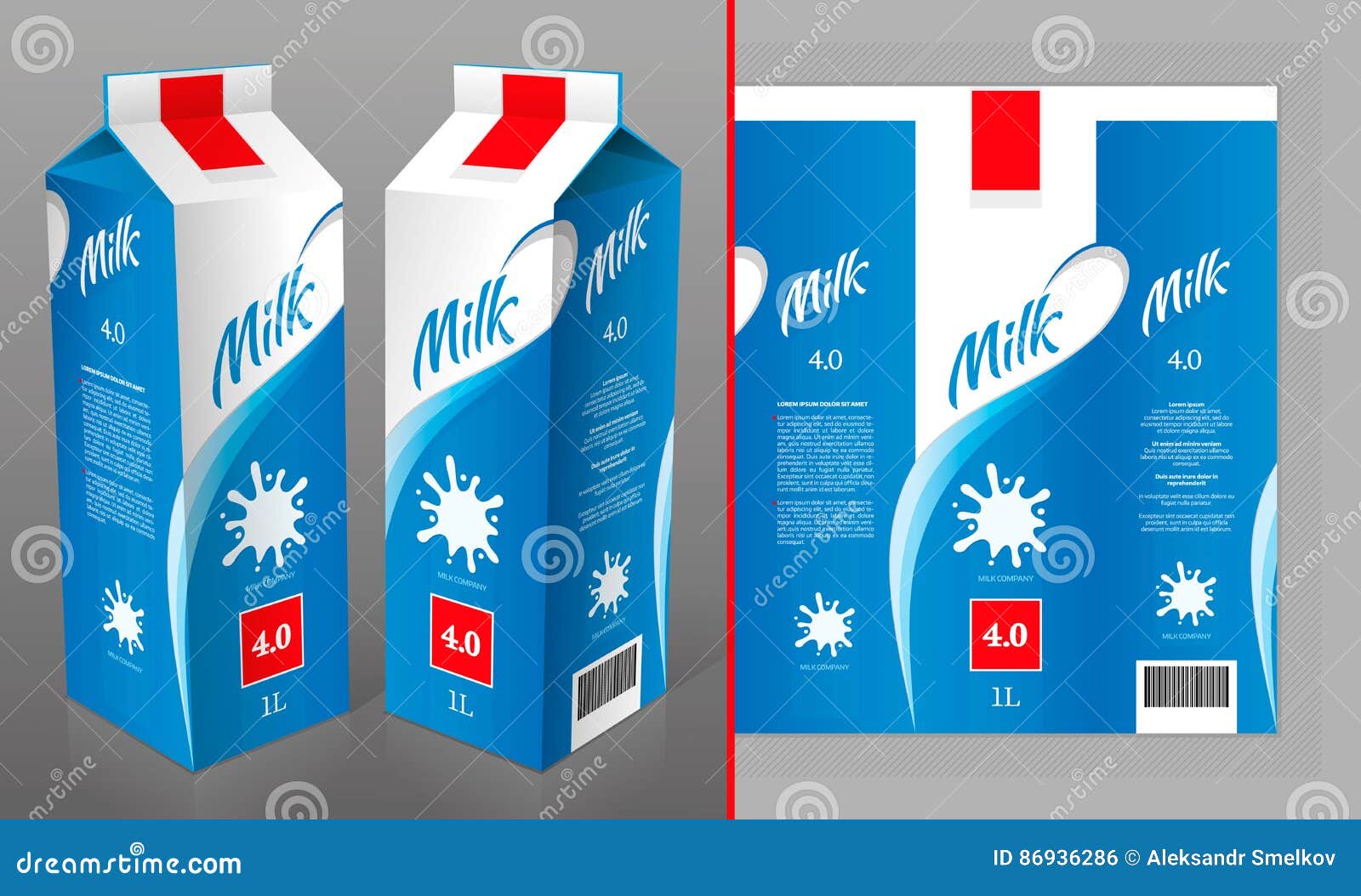 Milk package design stock vector. Illustration of drop - 86936286