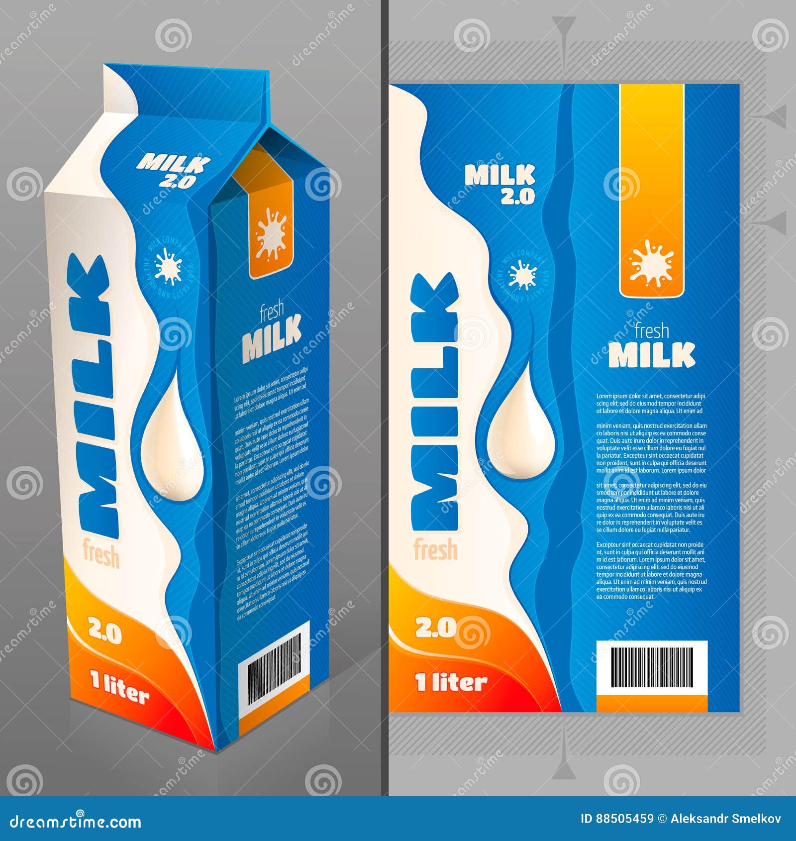 Milk Package Design Vector Illustration | CartoonDealer.com #86936292
