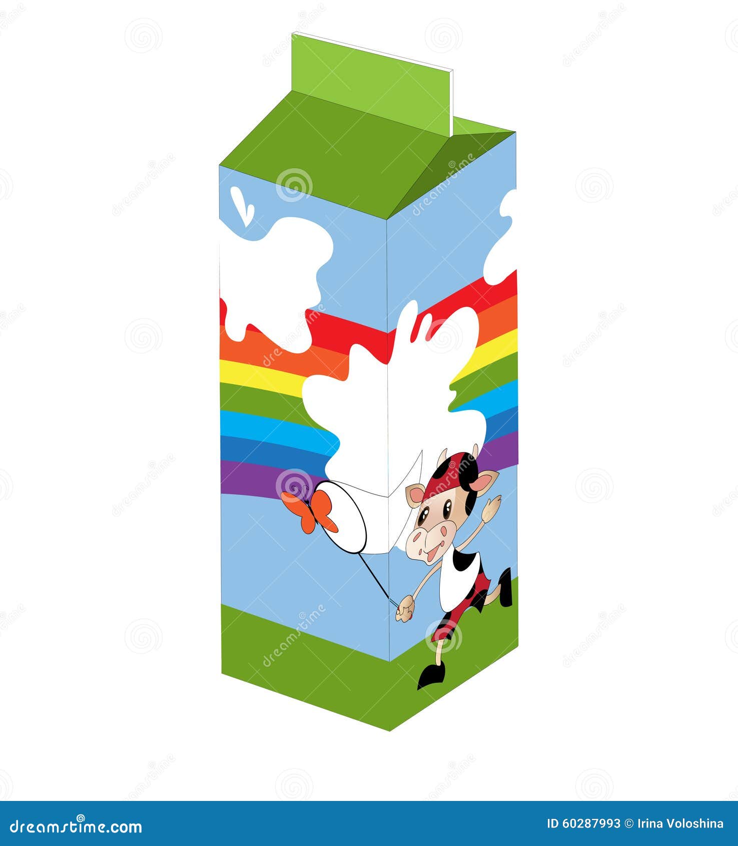 Milk Packaging Concept Isolated On White Background, Red Color Scheme ...