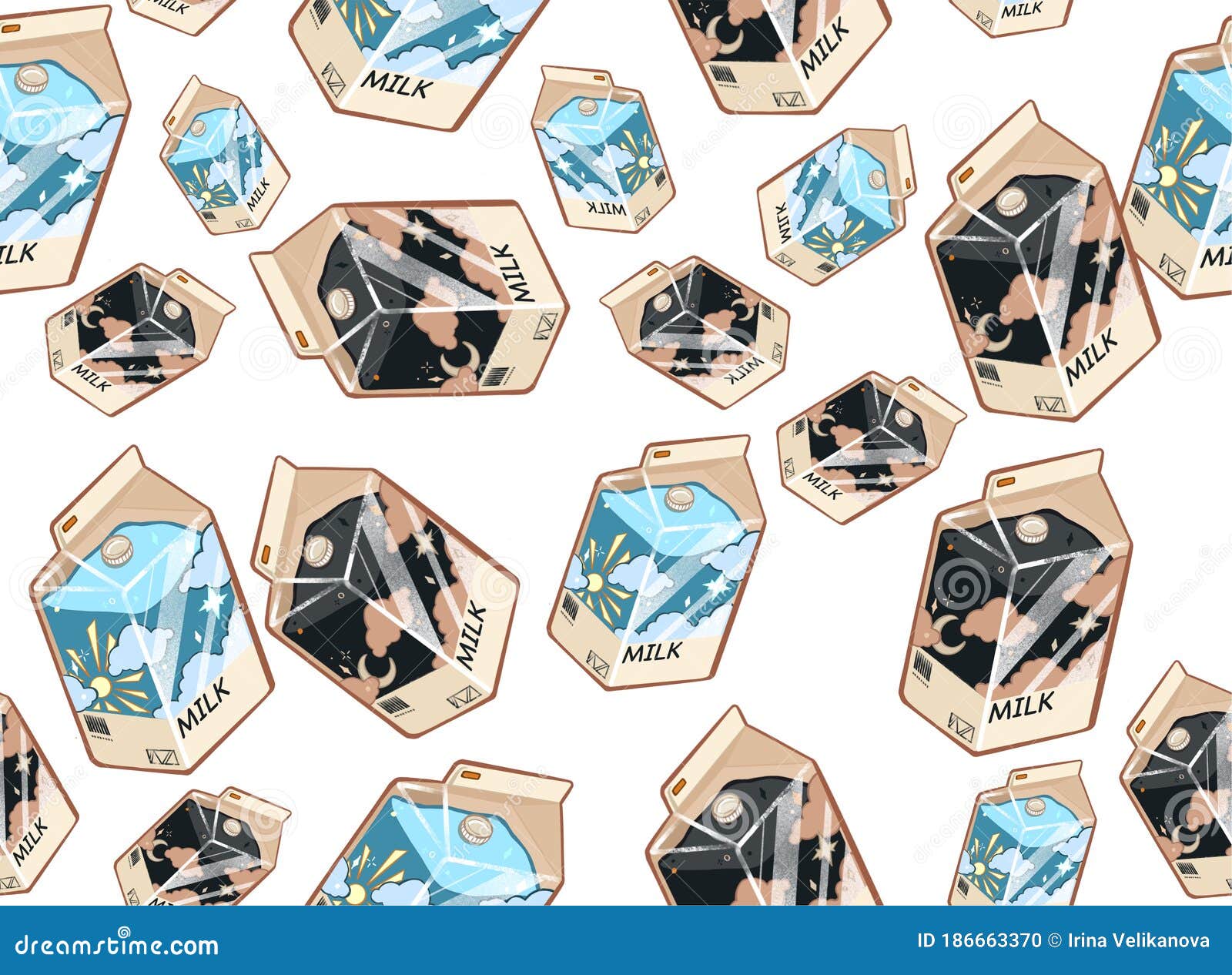 Milk Packet Isolated on a White Background. Illustration Stock ...