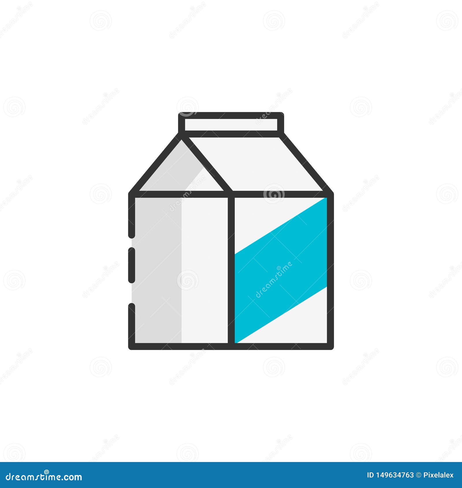 Milk Packet Outline Color Icon Stock Vector - Illustration of drink ...