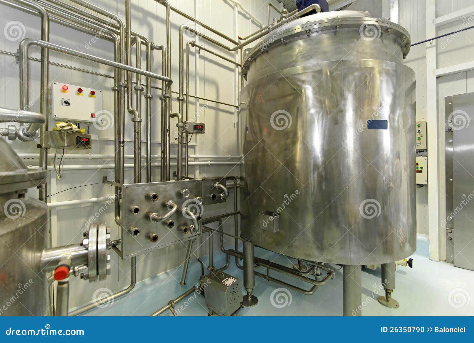 Milk pasteurization stock photo. Image of silver, pipes - 26350790