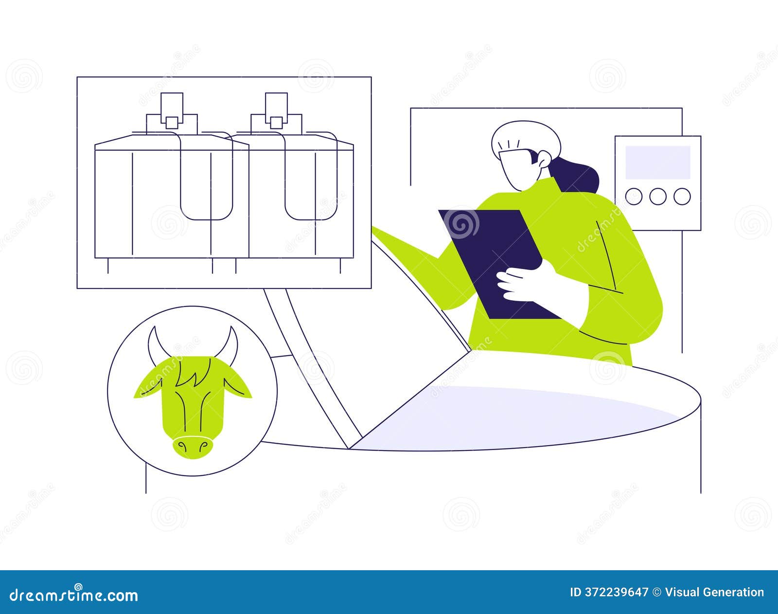 Milk Pasteurization Tank Icon For Dairy Production Process Cartoon ...