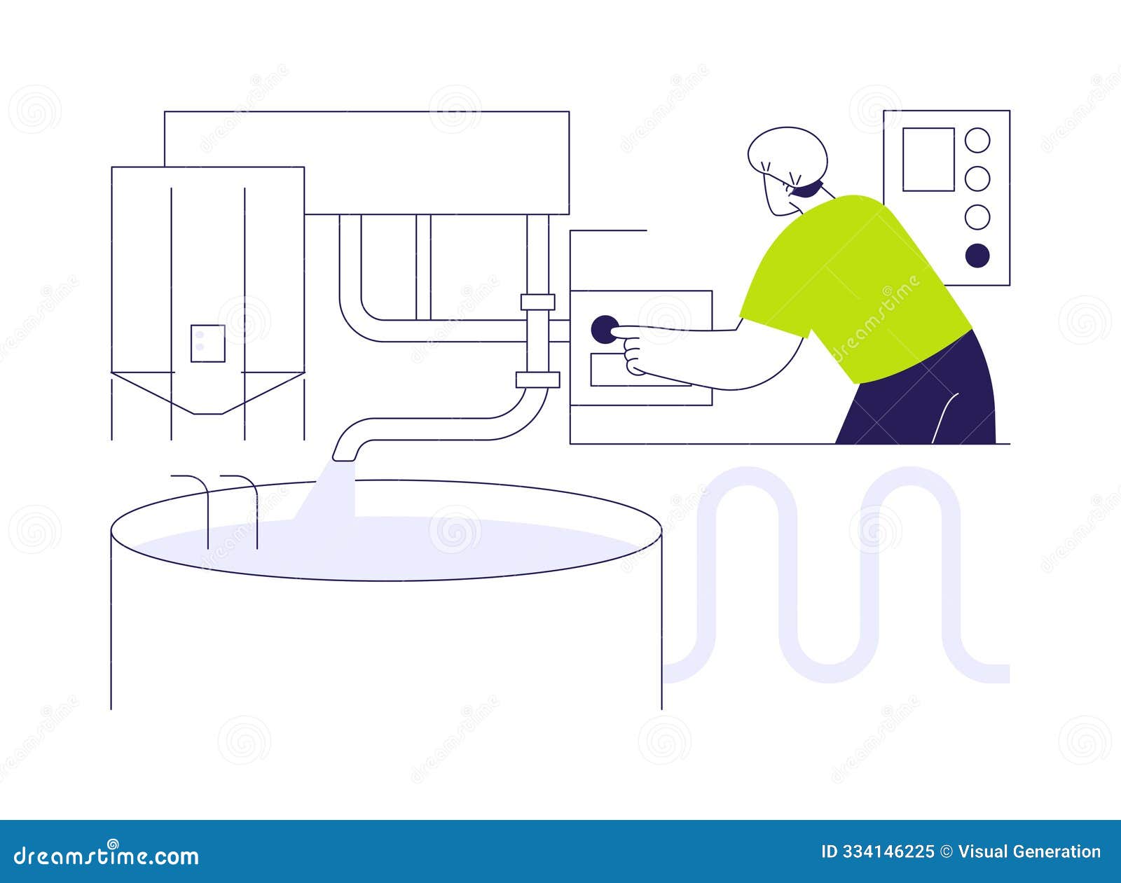 Milk Pasteurization Tank Icon For Dairy Production Process Cartoon ...