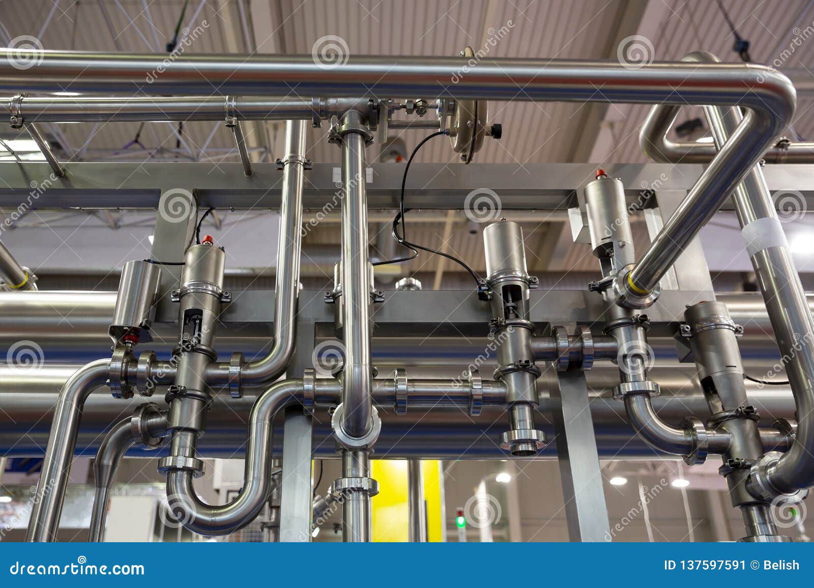 Milk pasteurization system stock image. Image of fermentation - 137597591