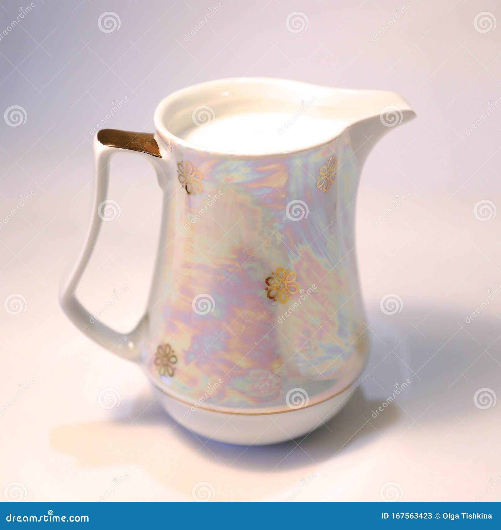 Milk in the Pitcher Side View Stock Image - Image of white, fresh ...