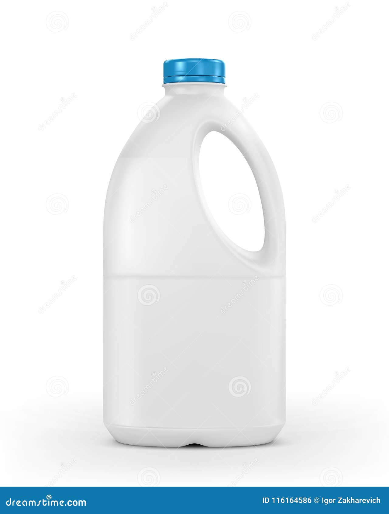 Milk Plastic Bottle White Color And Realistic Texture Rendering 3D ...