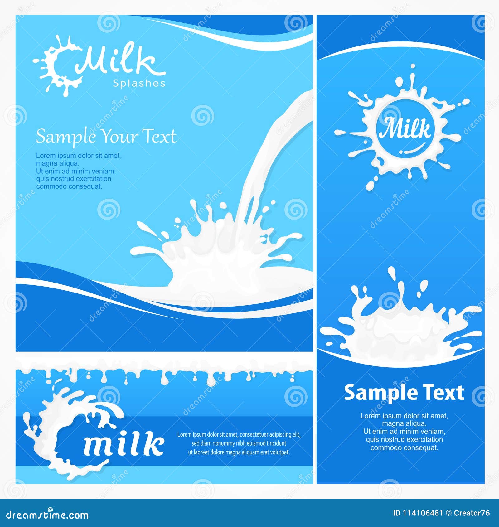Milk Posters Vector Illustration | CartoonDealer.com #118119984