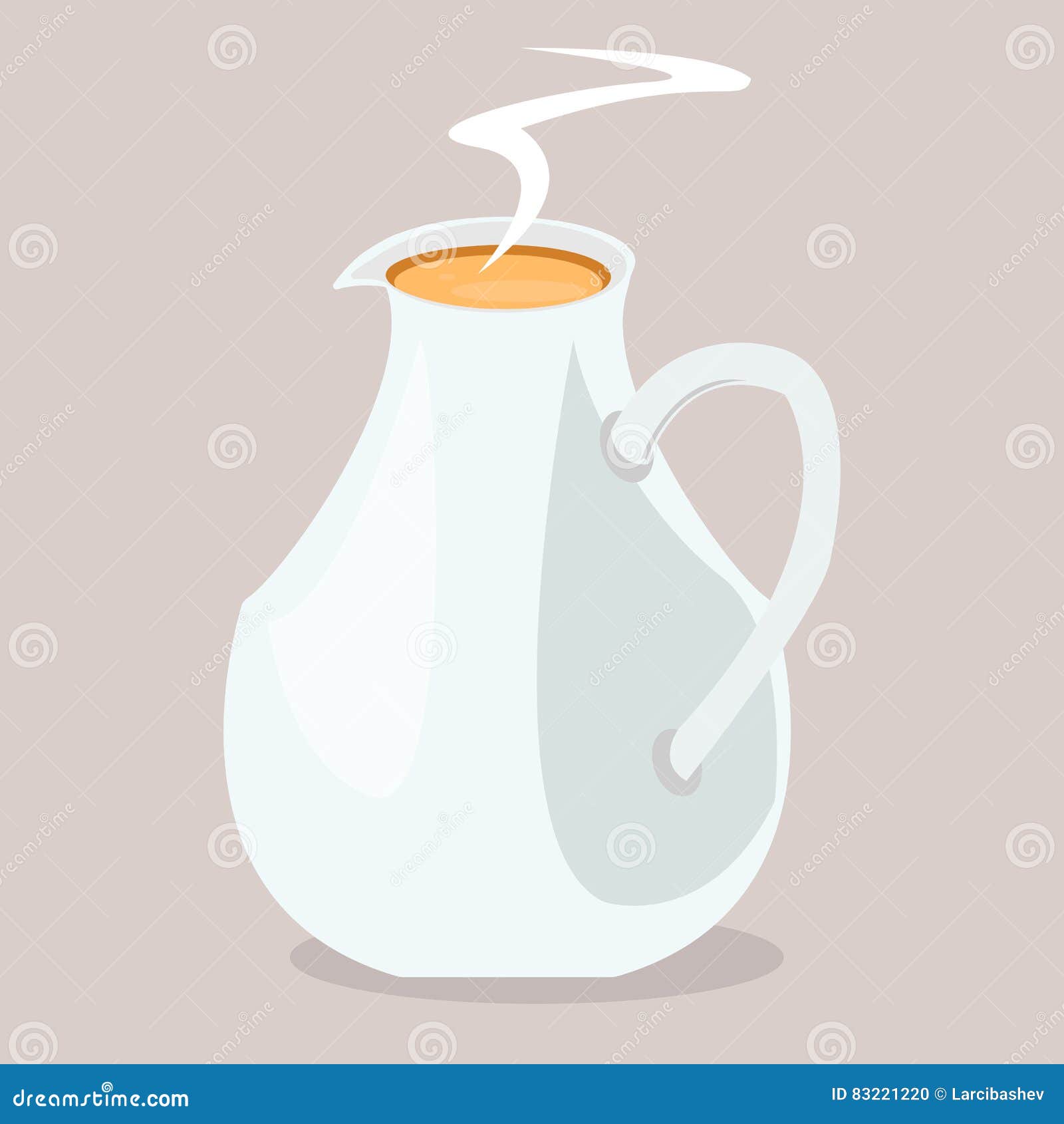 Milk pot with hot milk stock vector. Illustration of temperature - 83221220