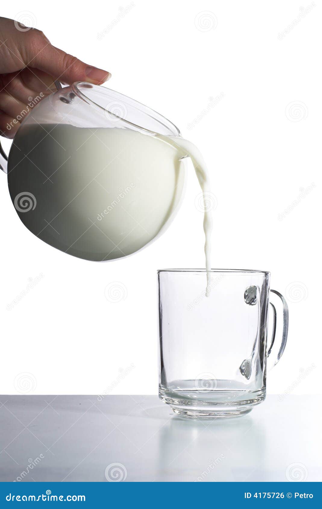 Milk Pouring into Empty Glass Cup Stock Photo - Image of natural ...
