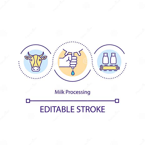 Milk Processing Concept Icon Stock Vector - Illustration of icon ...
