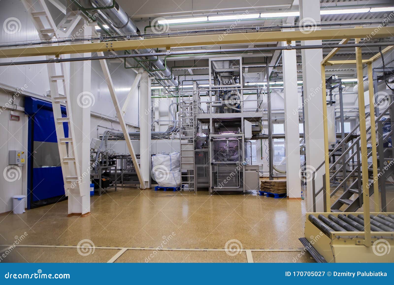 Milk Processing Plant Inside View of the Equipment Stock Image - Image ...