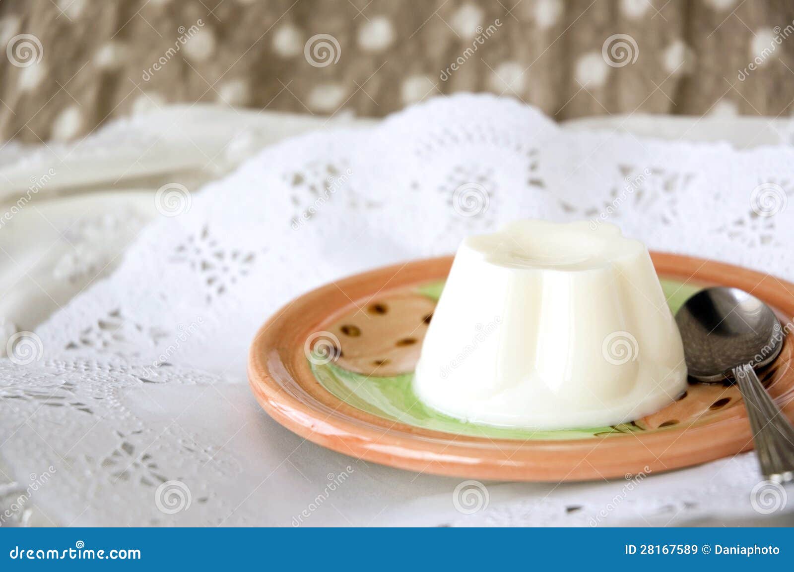 Milk pudding on plate stock image. Image of syrup, fresh - 28167589