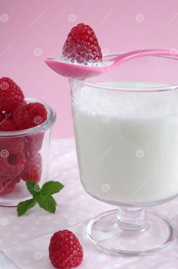 Milk and raspberry stock photo. Image of dairy, berries - 62185738