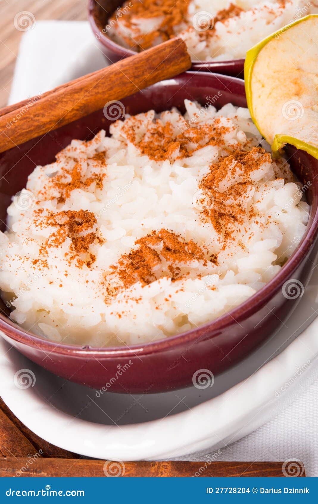 Milk rice with cinnamon stock photo. Image of brown, decoration - 27728204