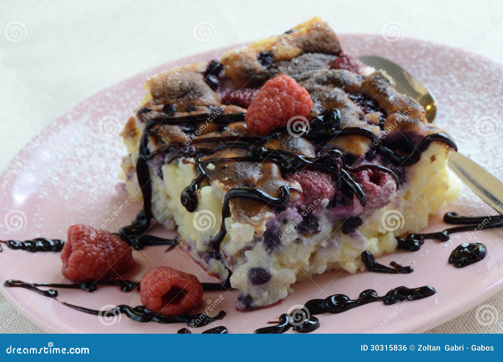 Milk Rice Pudding Raspberry Pink Plate Stock Photos - Free & Royalty ...