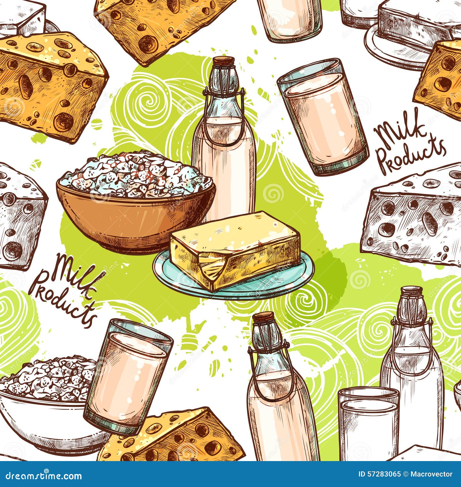 Milk Seamless Pattern Stock Vector Illustration Of Nutrition 57283065