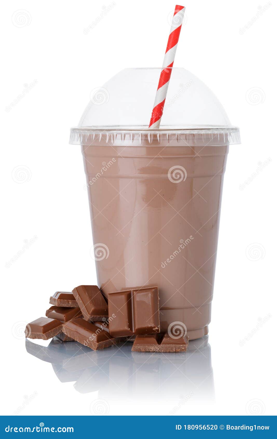 Milk Shake Chocolate Milkshake in a Cup Isolated on White Stock Photo ...